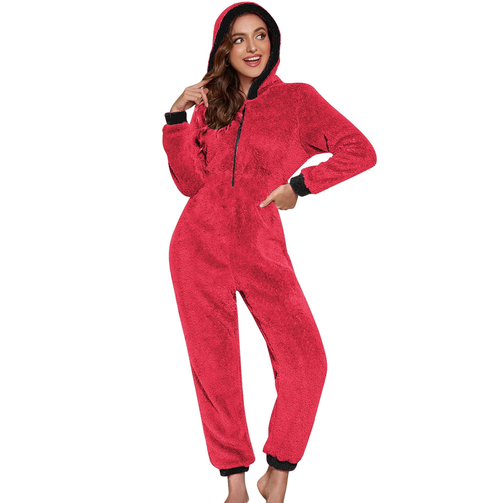 Labakihah Robes For Women Ladies' Solid Color Christmas Double Velvet ...