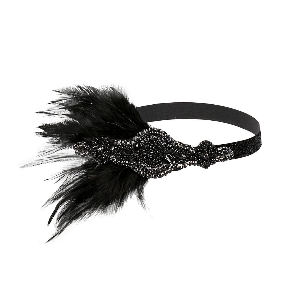 Lisingtool headbands for women Gatsby Flapper Feather Headband 20s ...