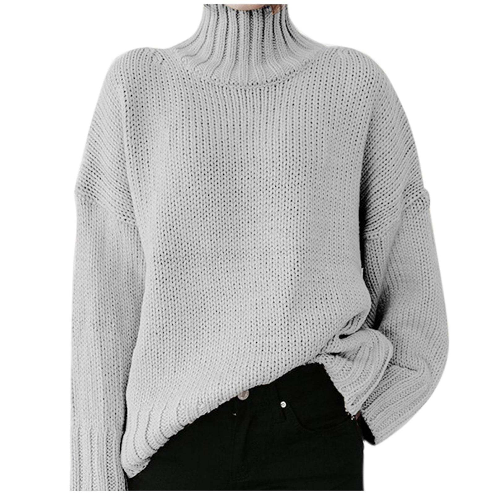 Labakihah Autumn Wear: Women's High Neck Long Sleeve Knitted Warm ...