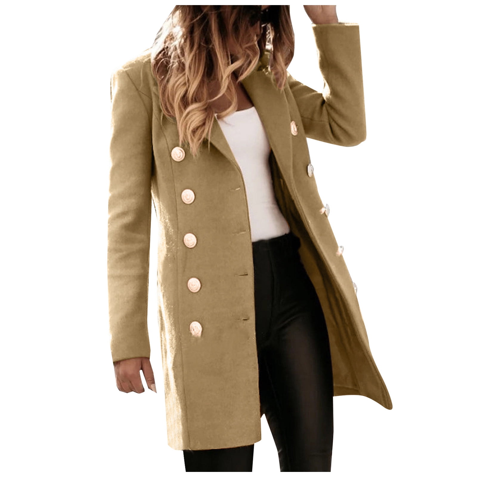 Labakihah winter coats for women Women's Wool Thin Coat Trench Jacket ...