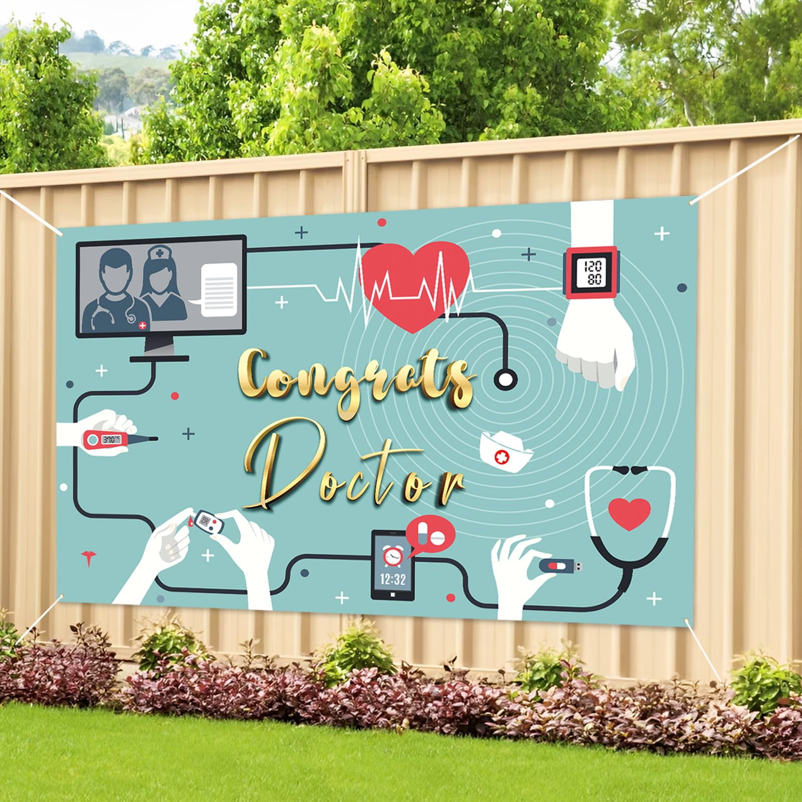 Labakita Congrats Doctor Backdrop Banner, Doctor Graduation Decorations ...