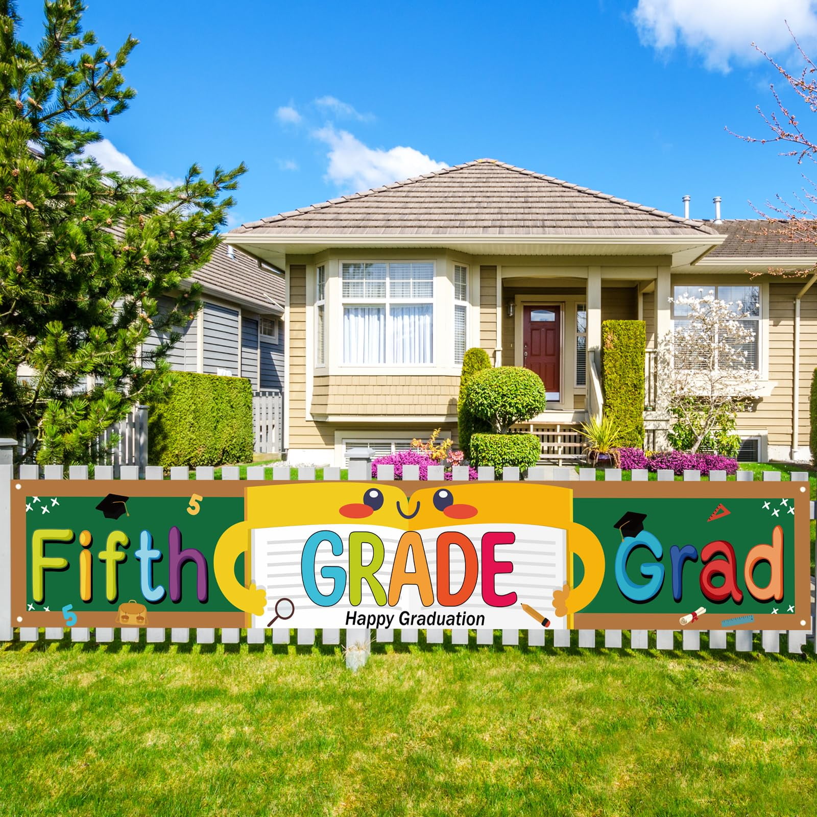 Labakita Large 5th Grade SSF20 Graduation Banner, Colorful Peace Out ...