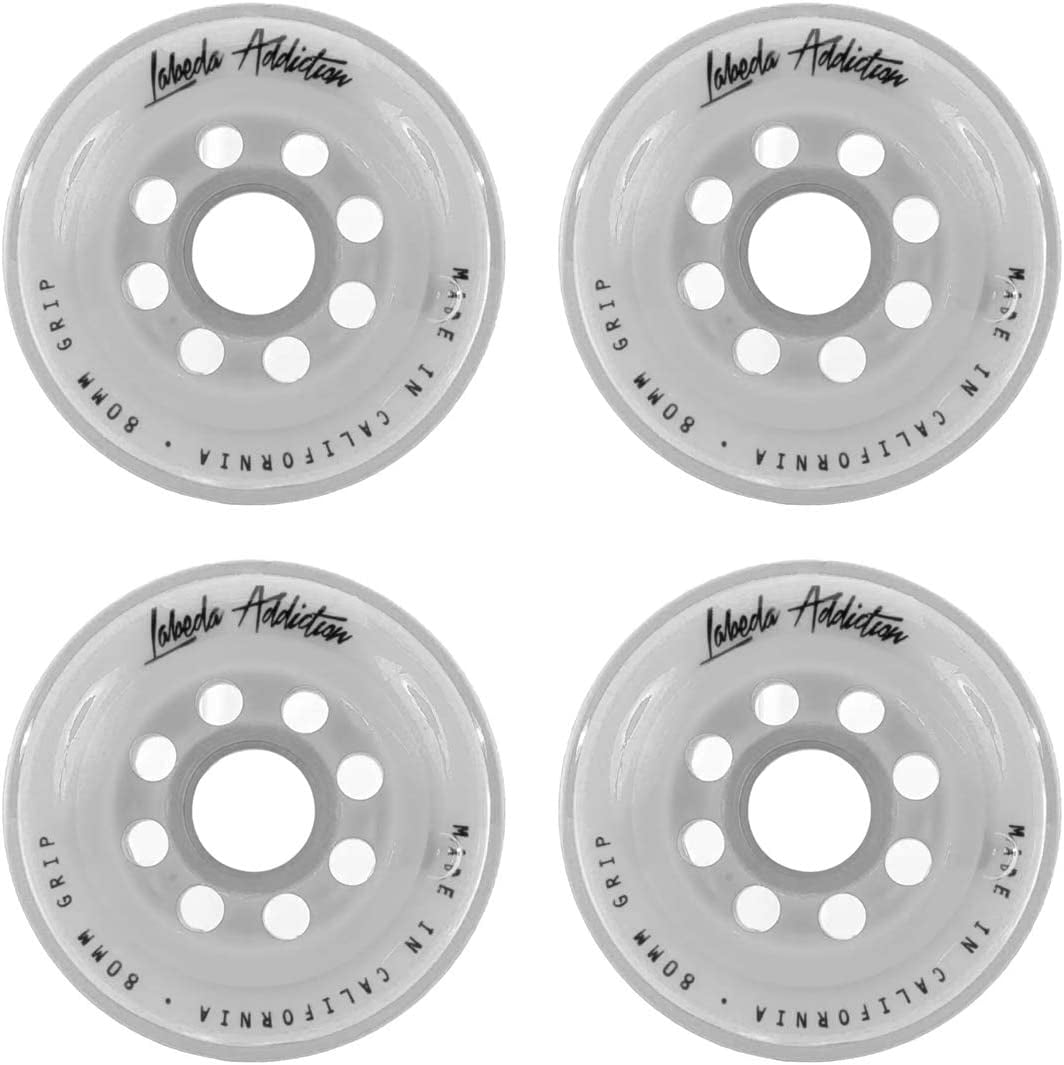 Labeda Inline Roller Hockey Skate Wheels Addiction White 76mm Set of 4 ...