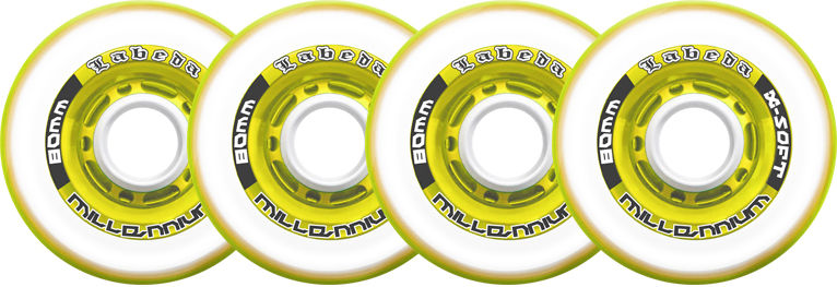 Labeda Inline Roller Hockey Skate Wheels Millennium Gripper Yellow 80mm ...
