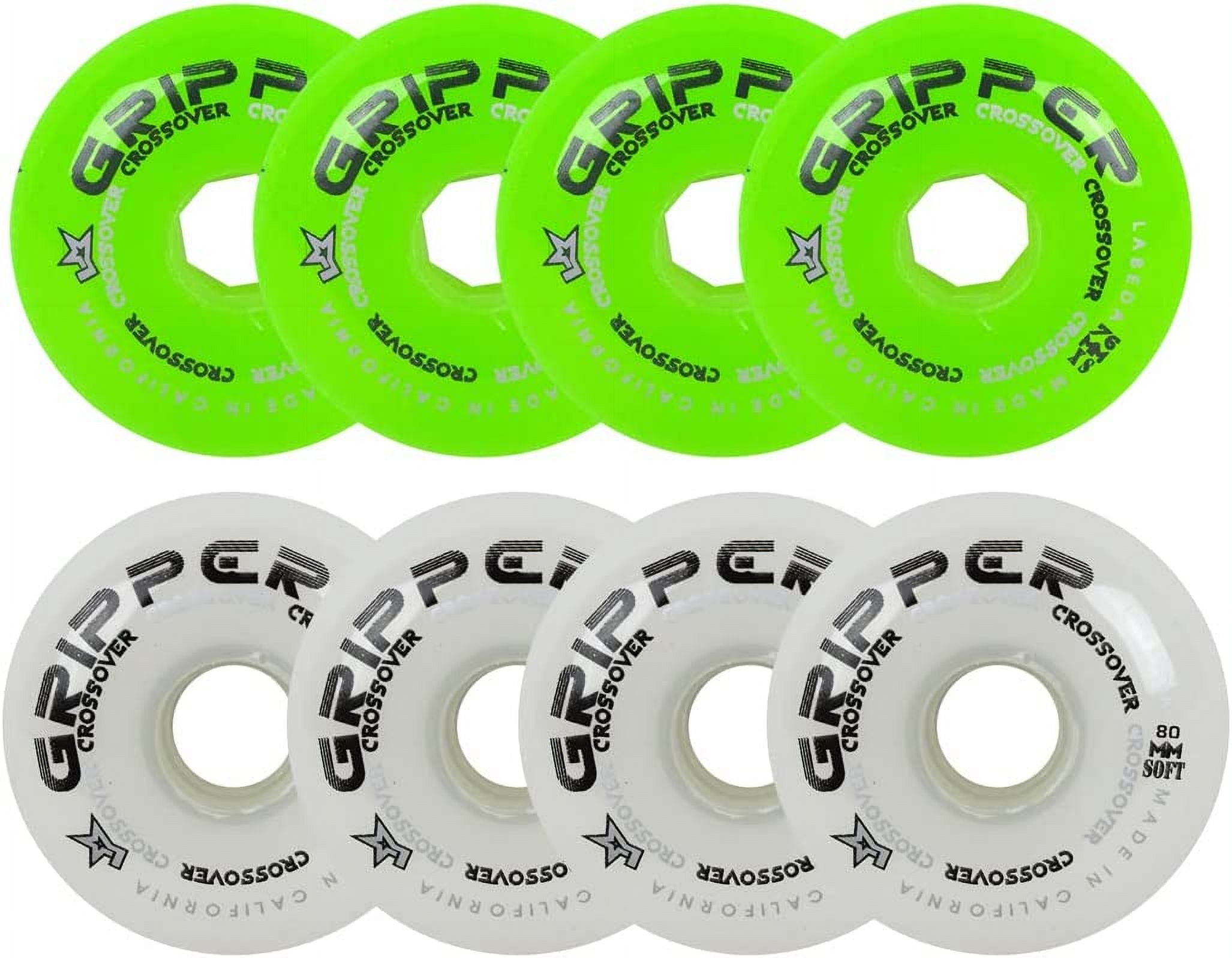 Labeda Roller Hockey Wheels Gripper Green/White 74A 76A 76mm 80mm Hilo ...