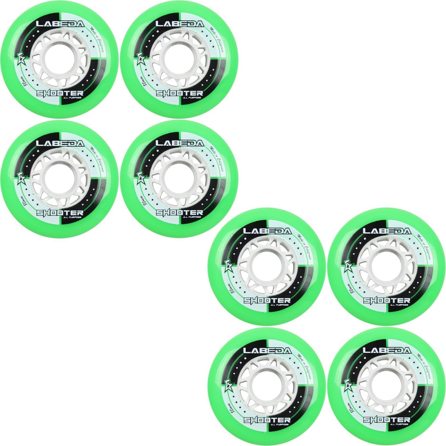 72/80 HiLo Setup Labeda Inline Hockey Wheels - Shooter 72/80mm HiLo Set ...