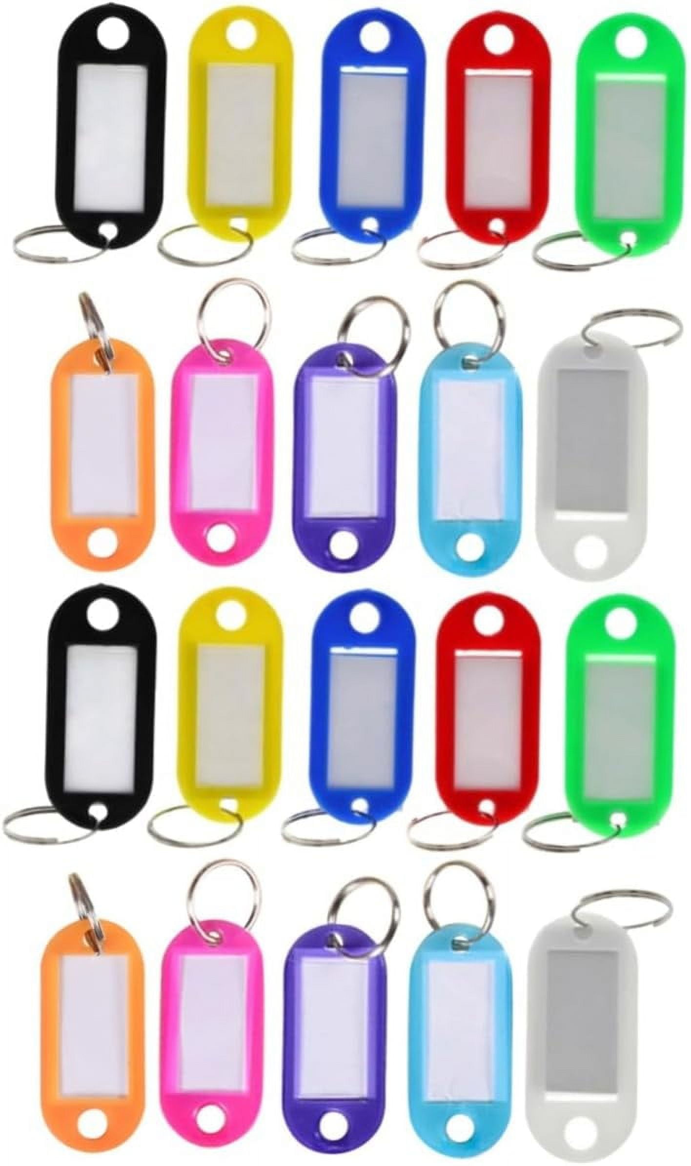 Label 100 Pcs Plastic Tags Colored Key Tags Plastic Luggage Tags Red ...