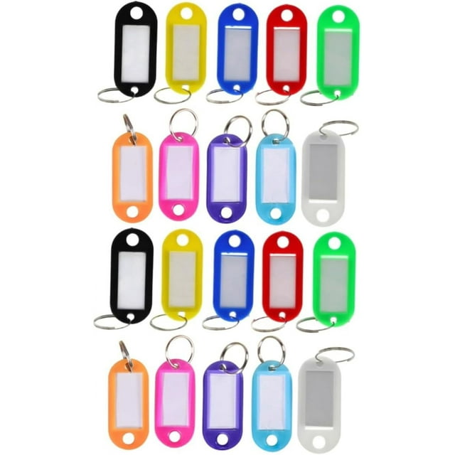 Label 100 Pcs Plastic Tags Colored Key Tags Plastic Luggage Tags Red ...
