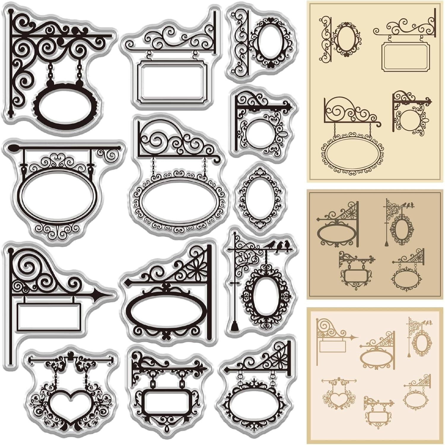 Label Clear Stamp for Card Making Decorative Label Frame Rubber Stamp ...