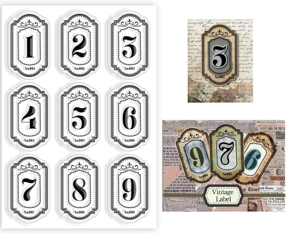Label Clear Stamps Vintage Borders Rubber Stamps Transparent Stamp Seal ...