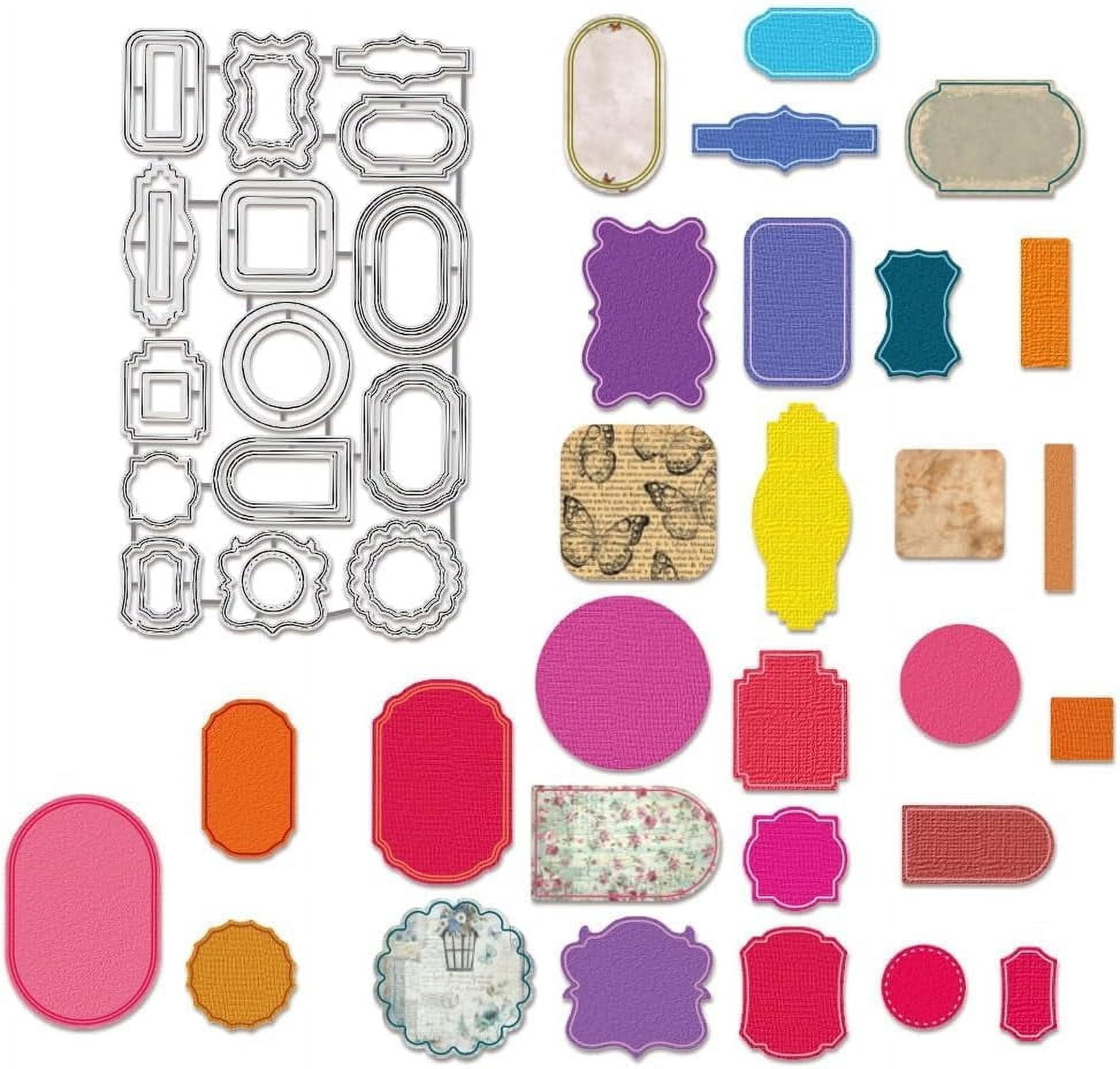 Label Cutting Dies 28pcs Tags Label Metal Stencils Decorative Bottle ...