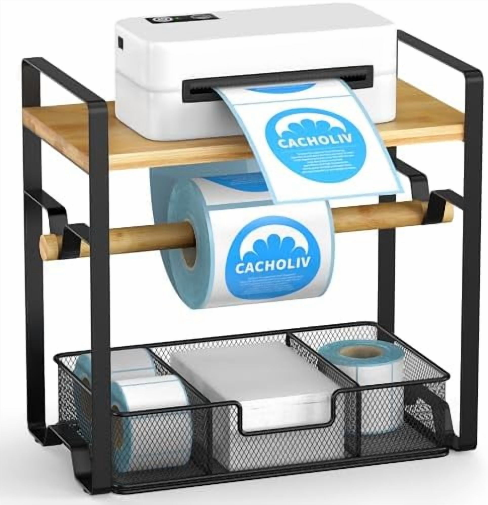 Label Holder for Rolls and Fan-Fold - Bamboo Shipping Label Holder for ...