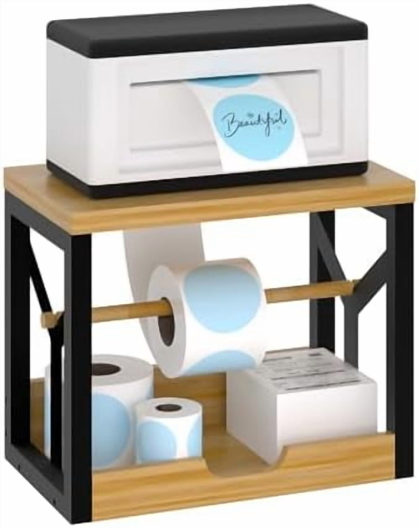 Label Holder for Rolls and Fan-Fold Labels,Wooden Thermal Label Roll ...