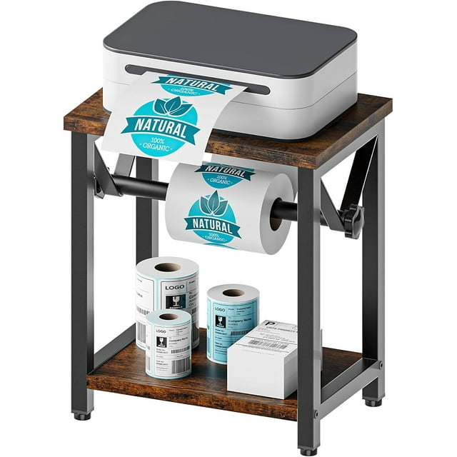 Label Holder for Rolls and Fanfold Labels, Wooden Thermal Label Holder ...