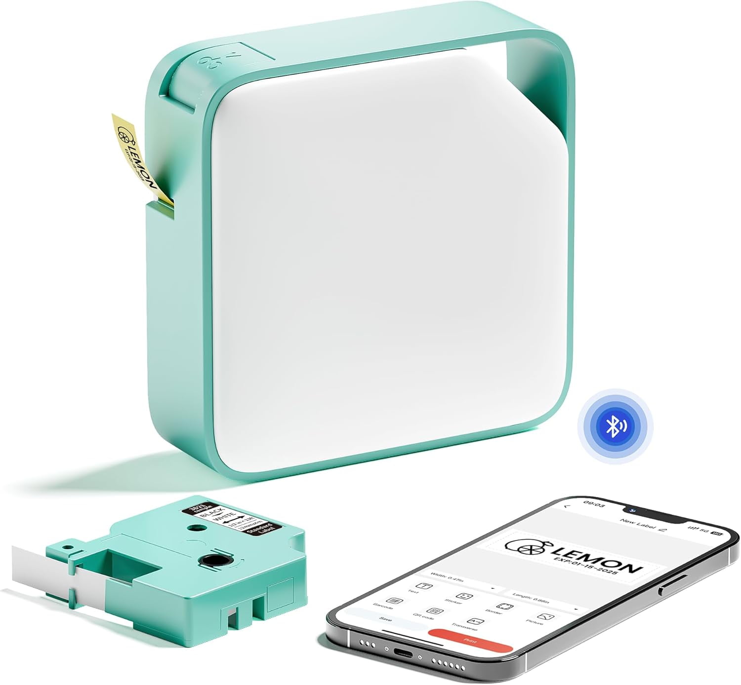 Label Maker, D1600 Label Maker Machine with-Tape, Bluetooth Handheld ...