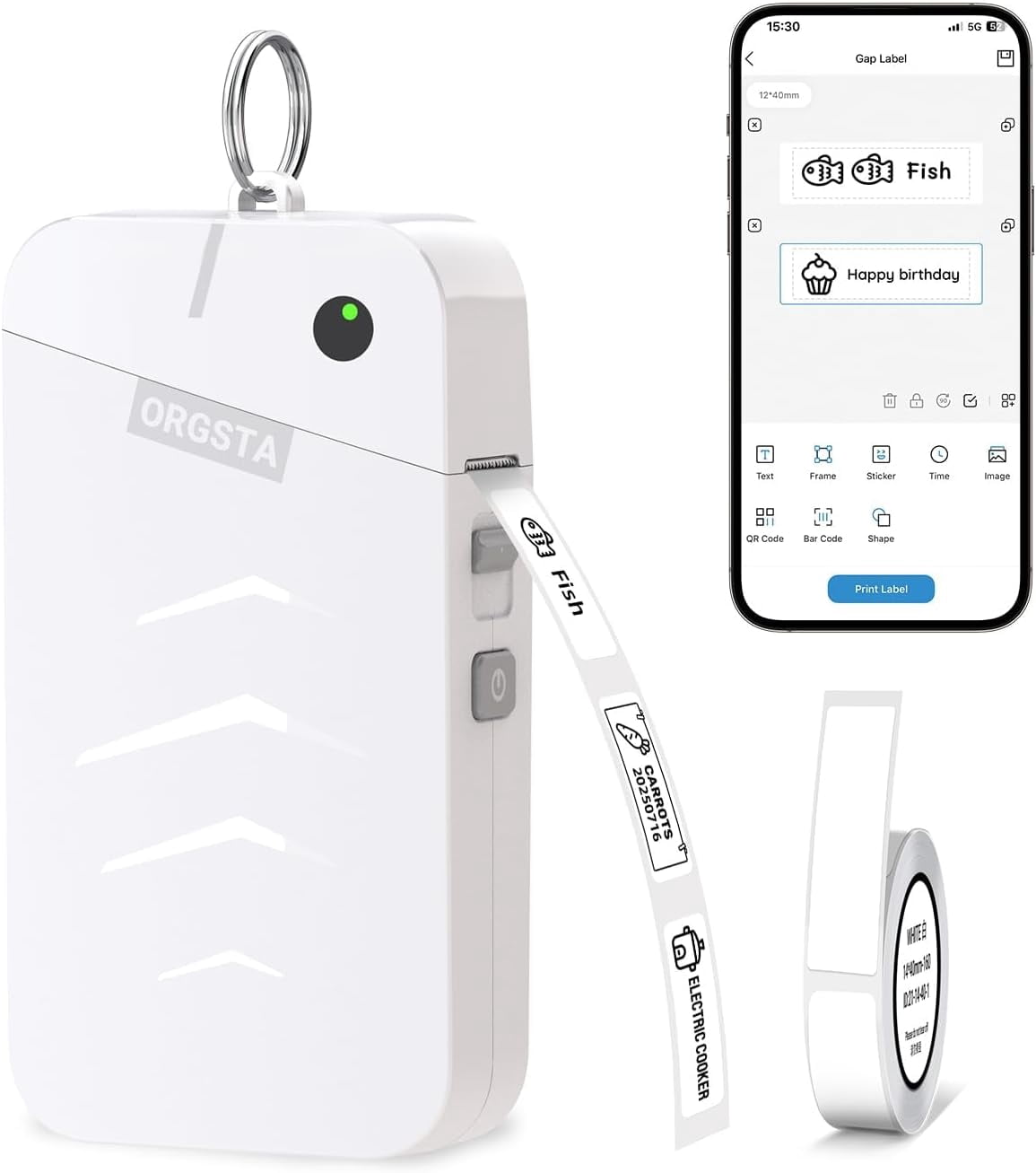 Label Maker Machine with Tape Bluetooth Portable Thermal Labelling ...