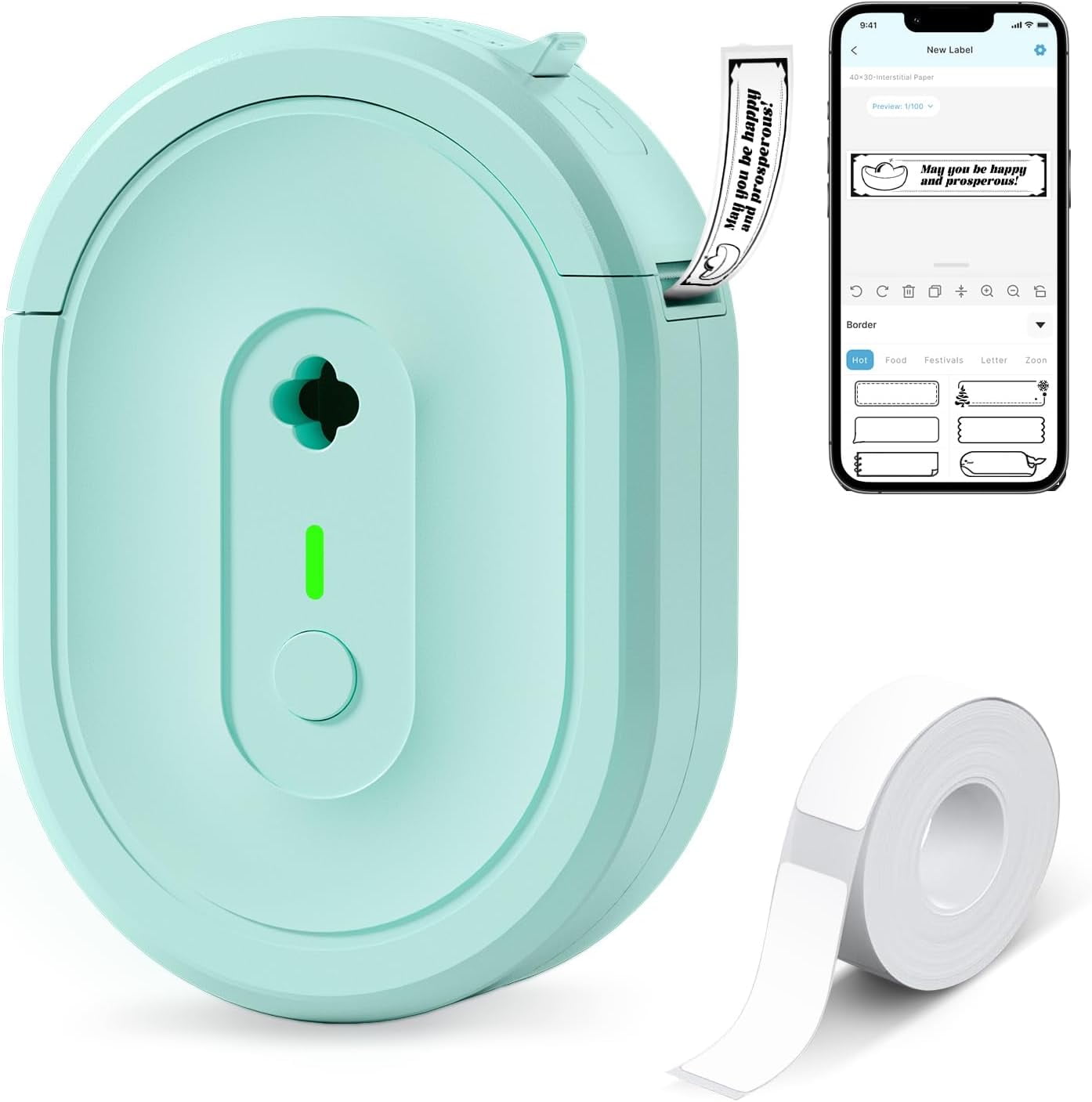 Label Maker Machine with Tape, N12 Portable Bluetooth Label Printer ...