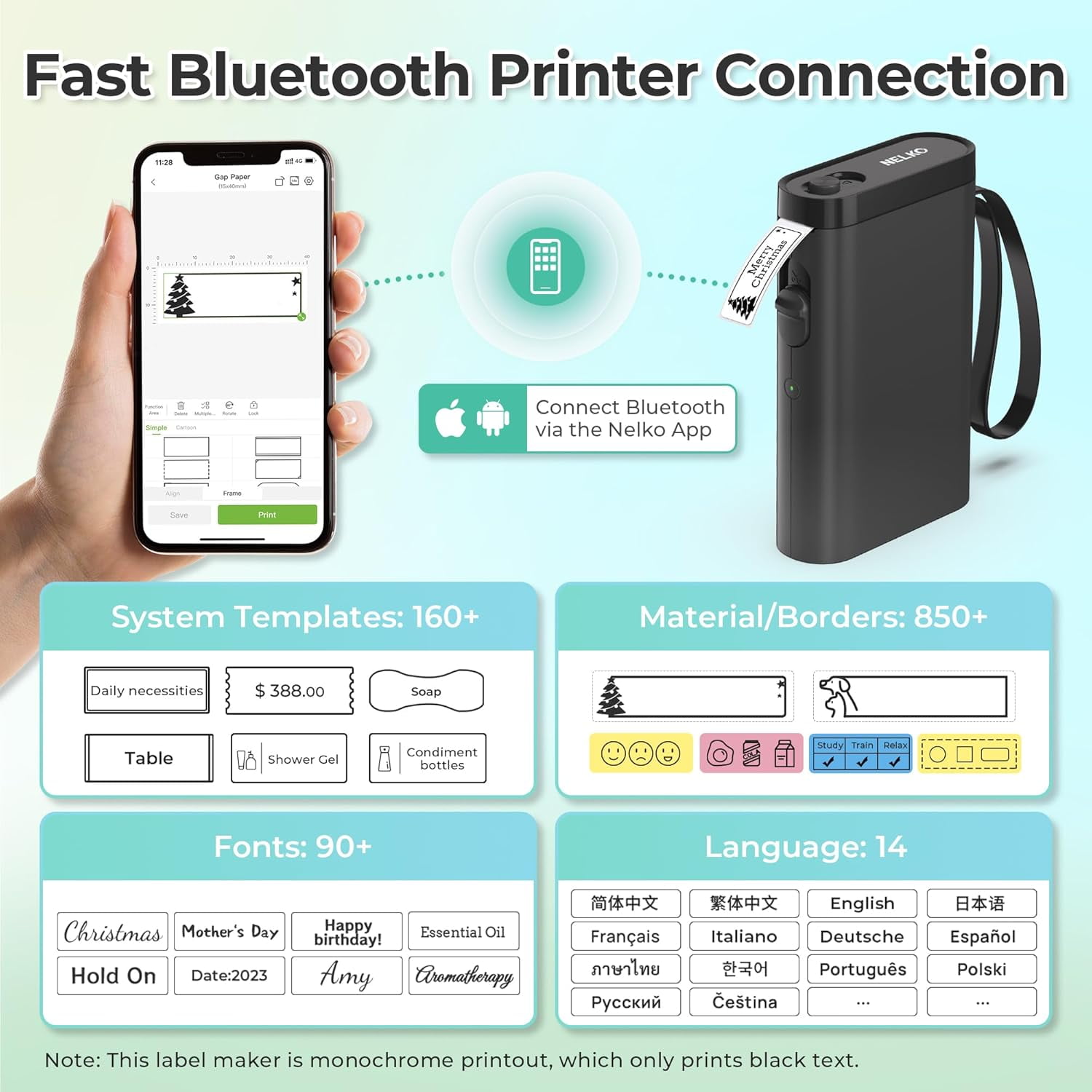Label Maker Machine with Tape, P21 Bluetooth Label Printer with 3 Tapes ...