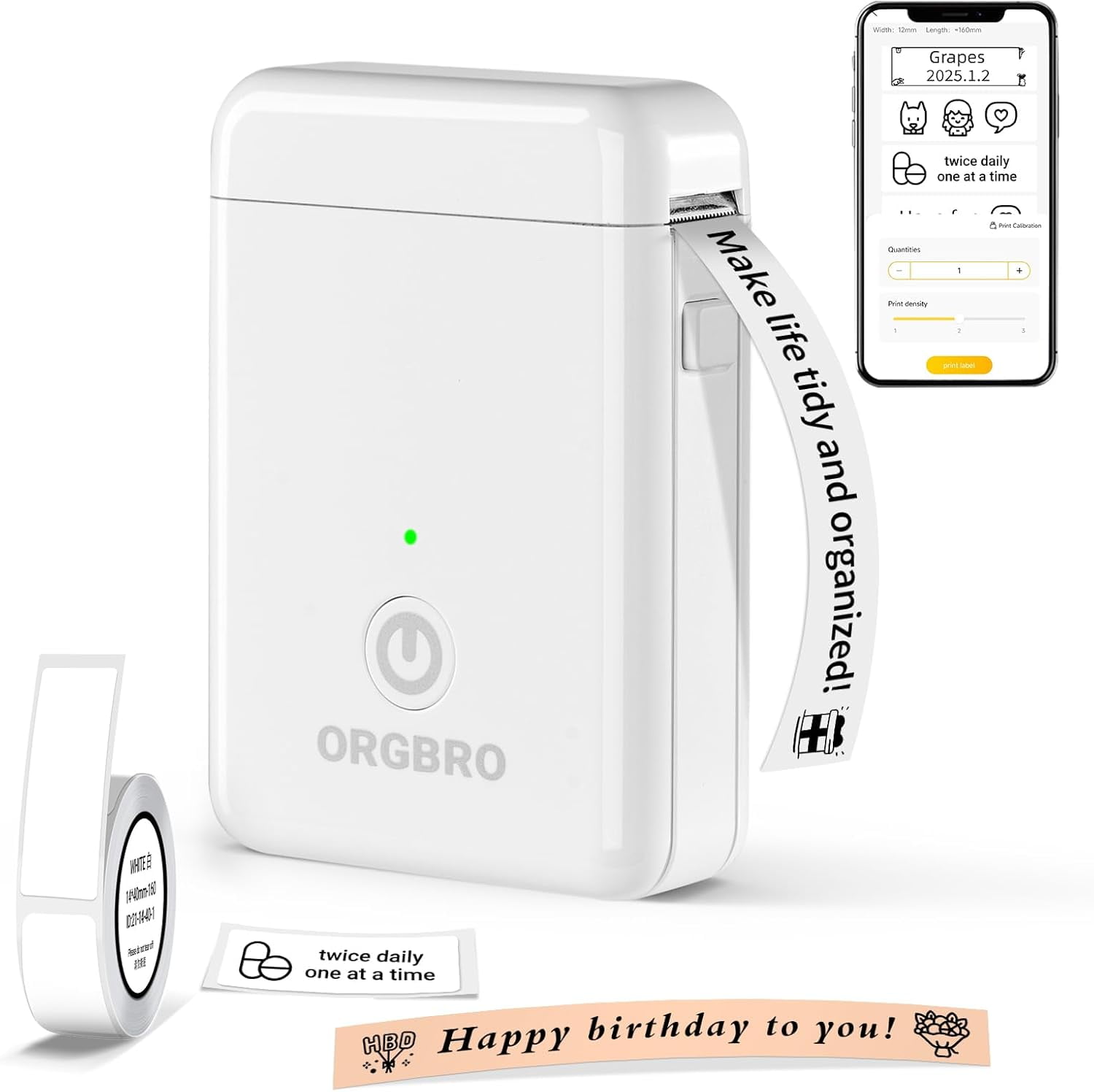 Label Maker Machine with Tape, X1 Portable Bluetooth Mini Printer ...