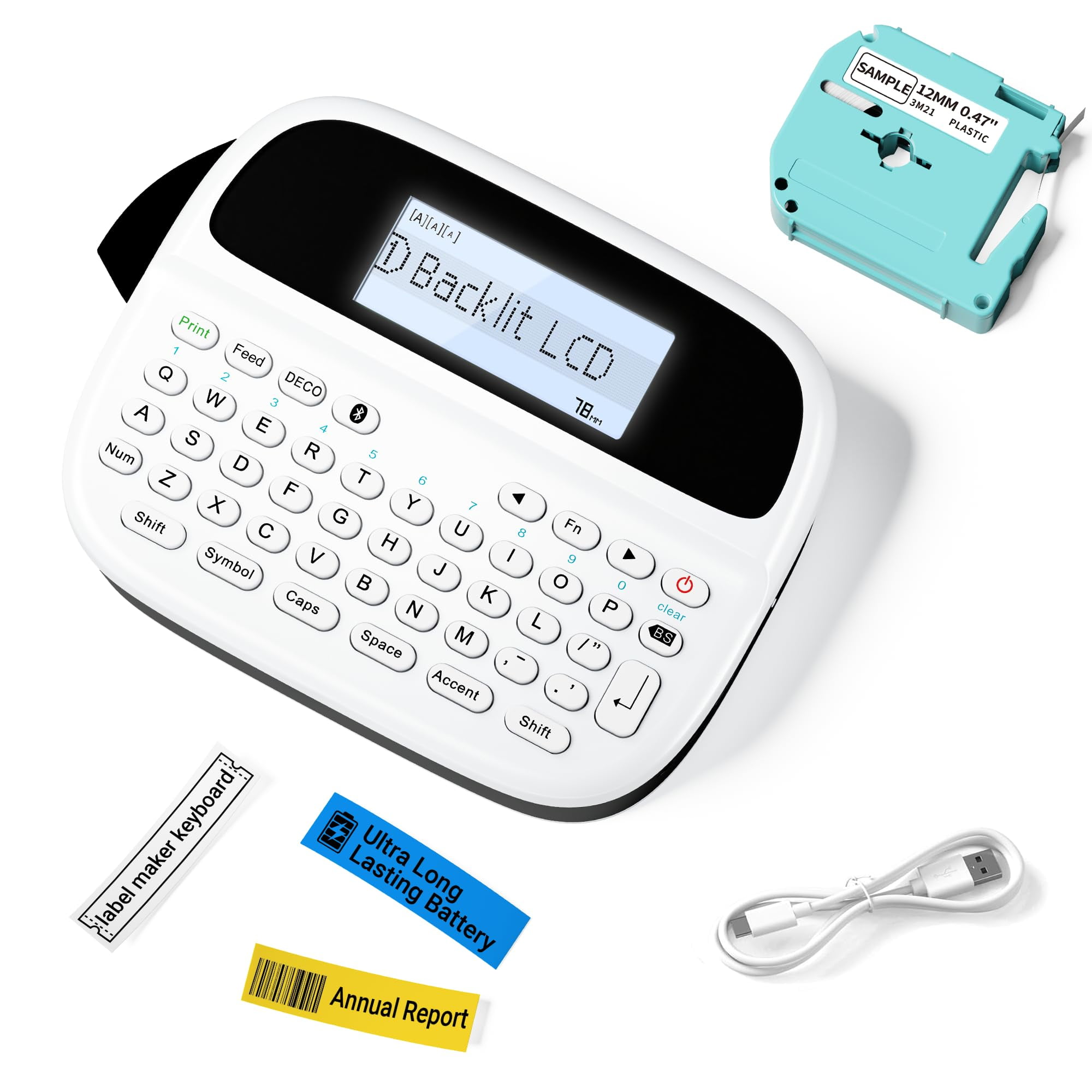 Label Maker Machine with Tapes, Rechargeable Label Maker Waterproof-Labels, Portable Bluetooth ...