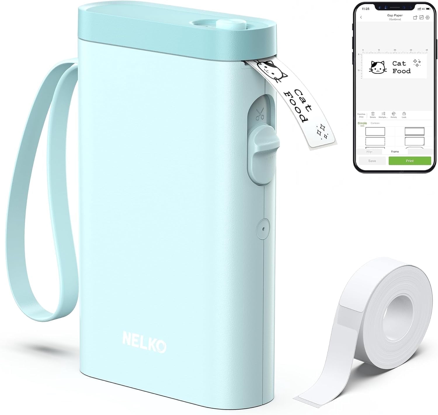Nelko P21 Label Maker with Tape, for Office and Home Organization, Blue ...