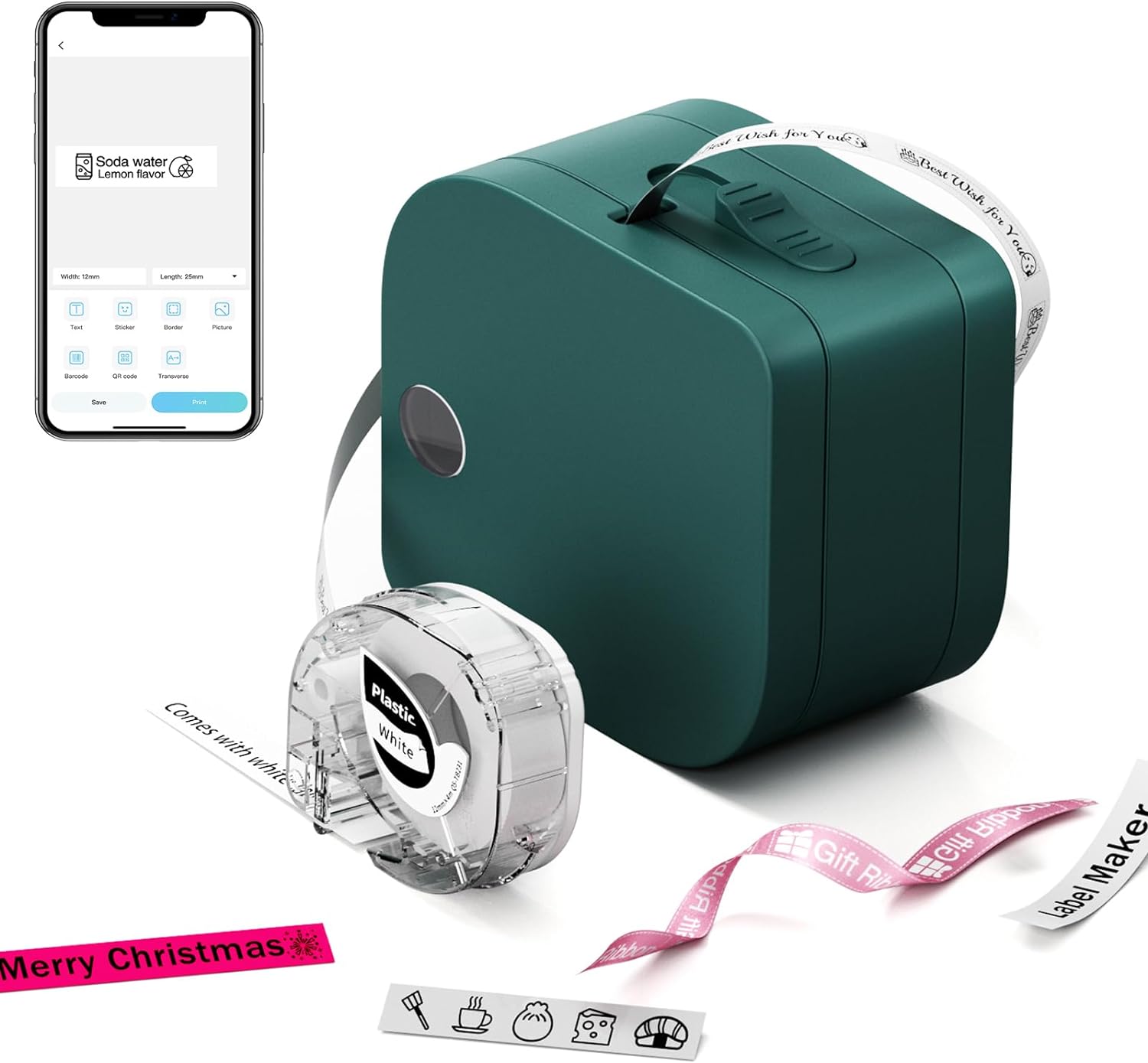 Label Makers, Label Maker Machine with Tape P12, Portable Mini Thermal ...