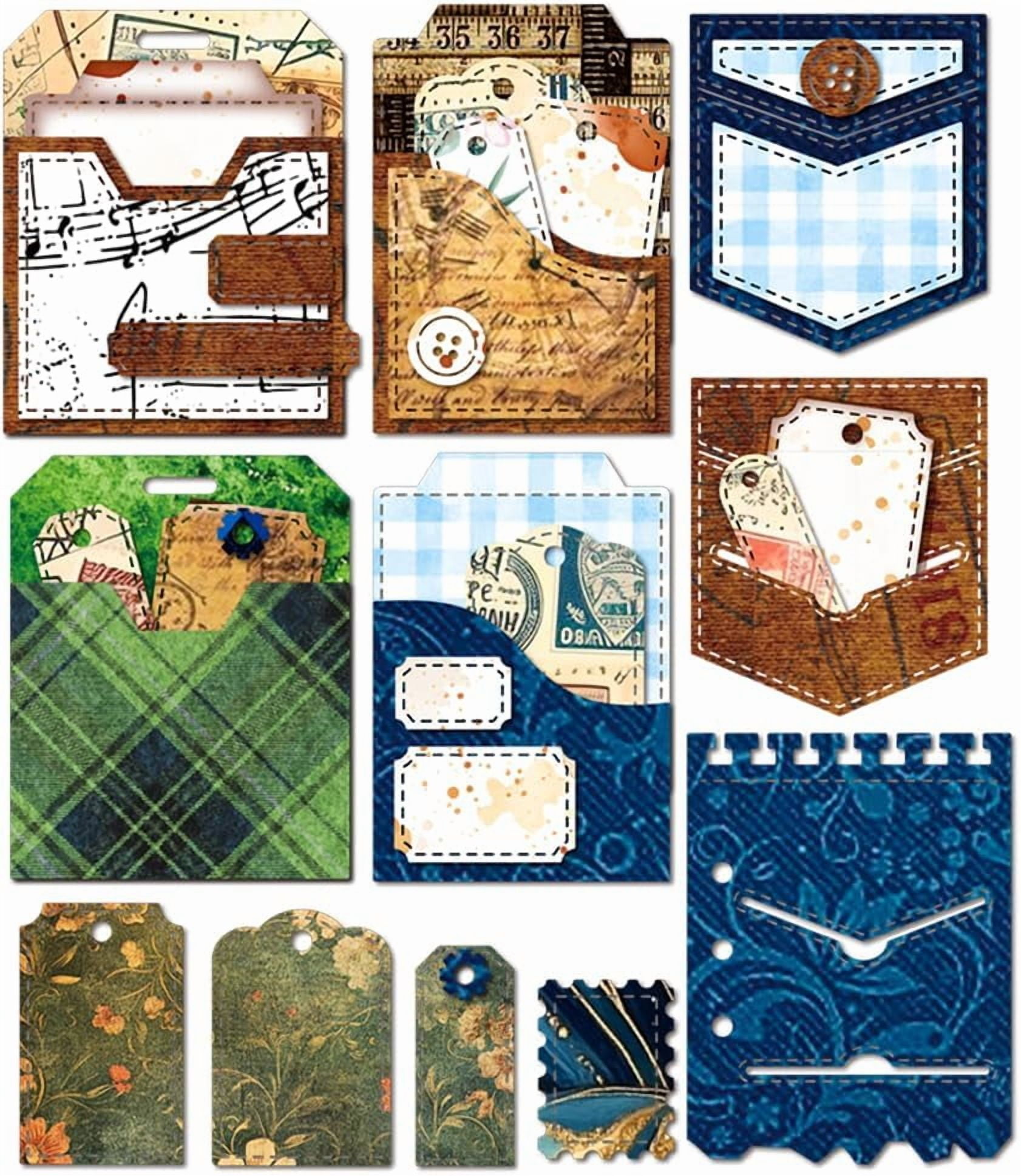 Label Pocket Cutting Dies Stitched Slots Pocket Die Cut Set Card Making ...