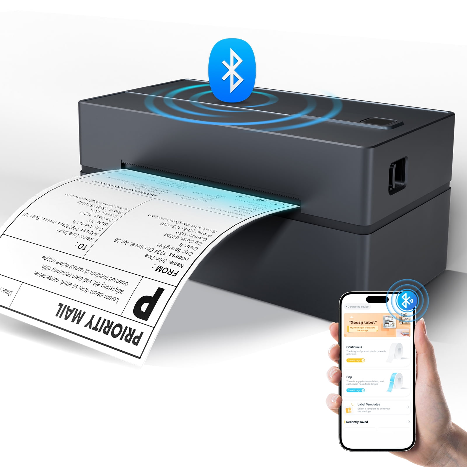 Label Printer Bluetooth 4x6 Thermal Wireless Shipping Label Maker for ...