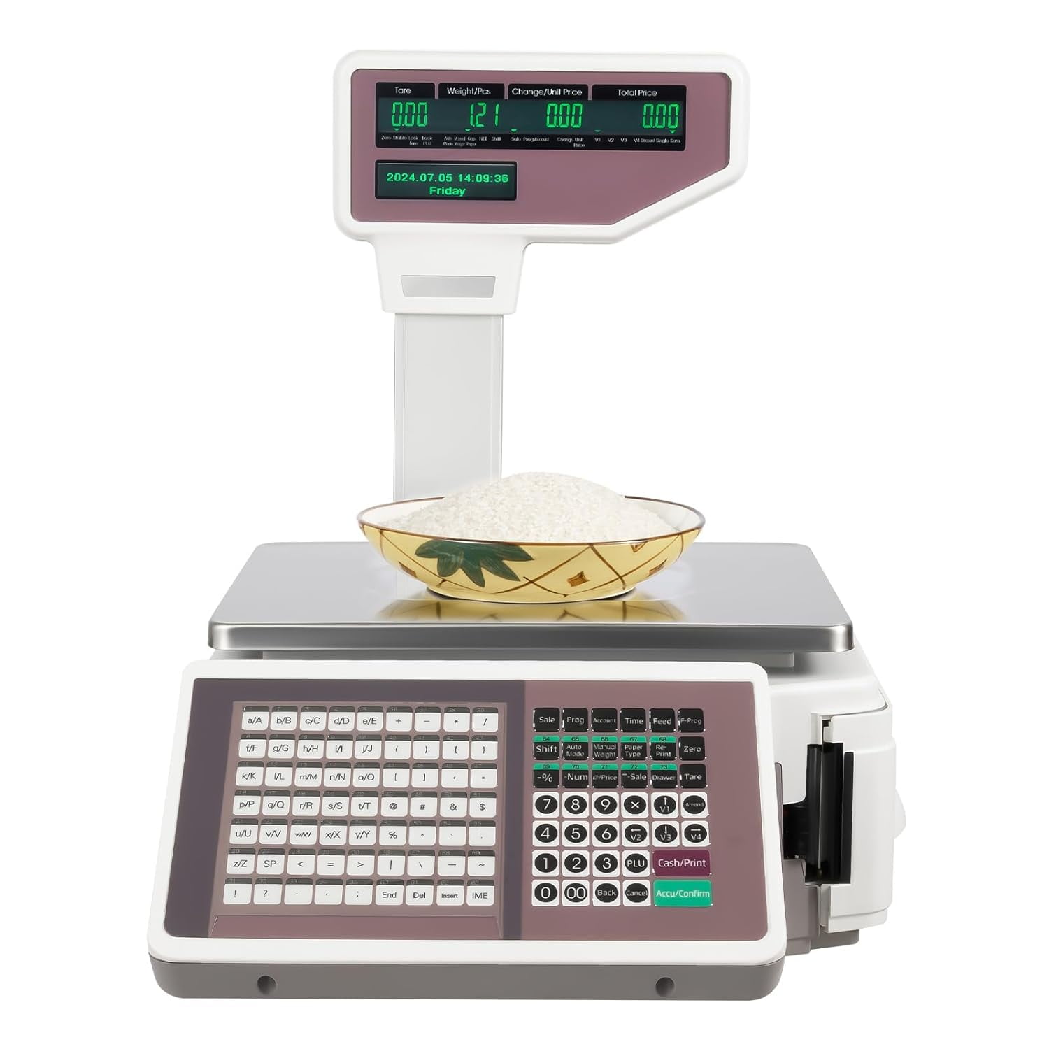 Label Printing Scale, 66LBS Electronic Price Computing Scale Pole ...