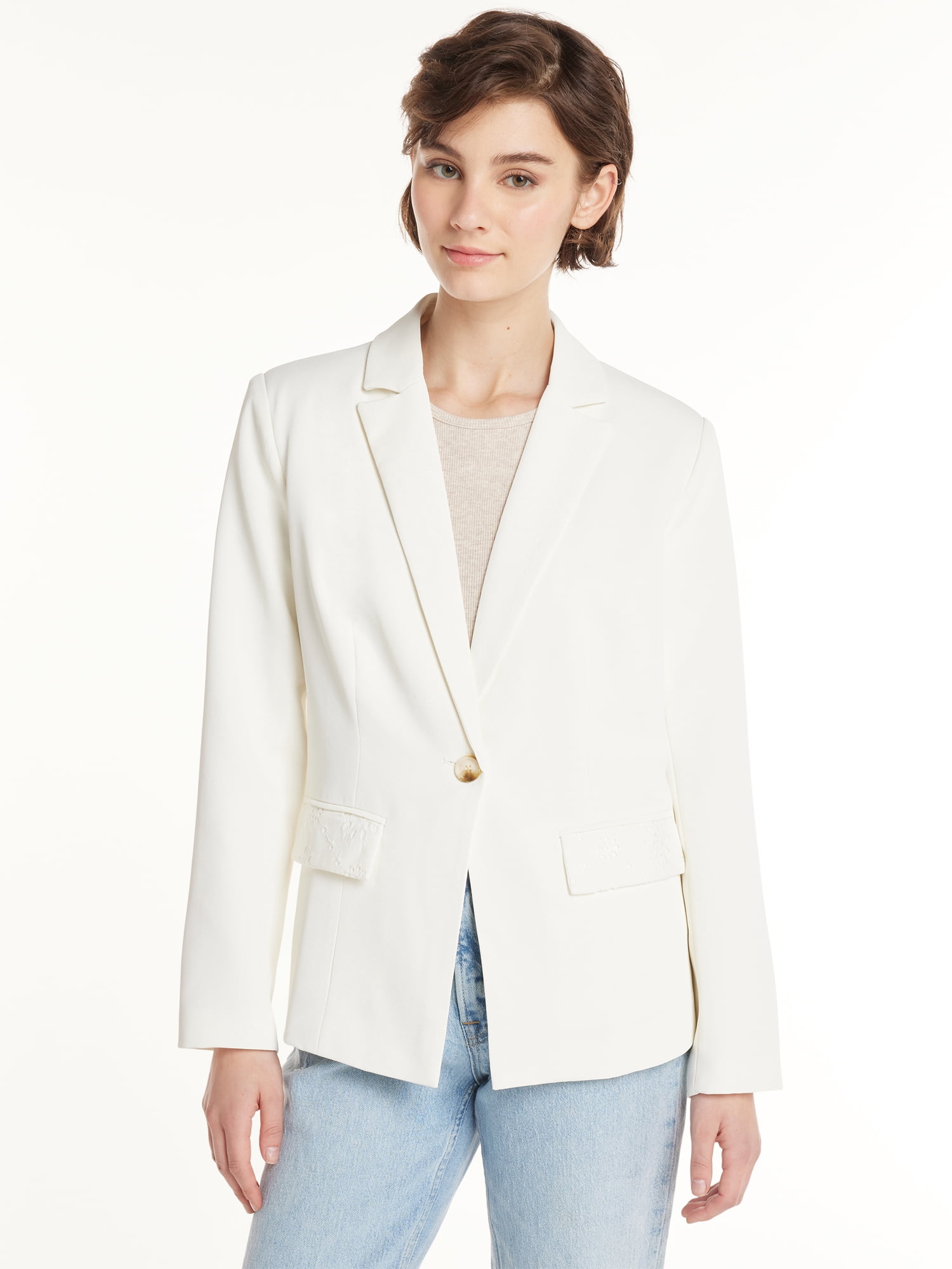 Label Rail x WhatSmitaFound Women's Single Button Blazer, Sizes 4-16 ...