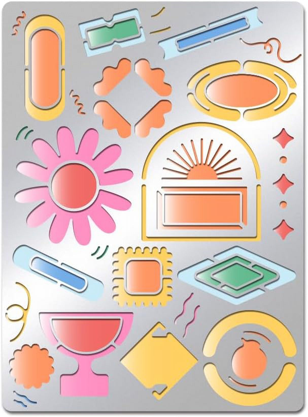 Label Stencil Stainless Steel with Flower Oval Pattern Reusable ...