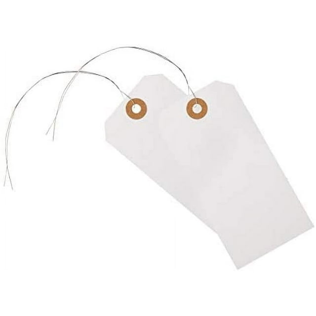 Label Tags with Wire Attached - 4 3/4in. x 2 3/8in, Box of 100 Blank ...