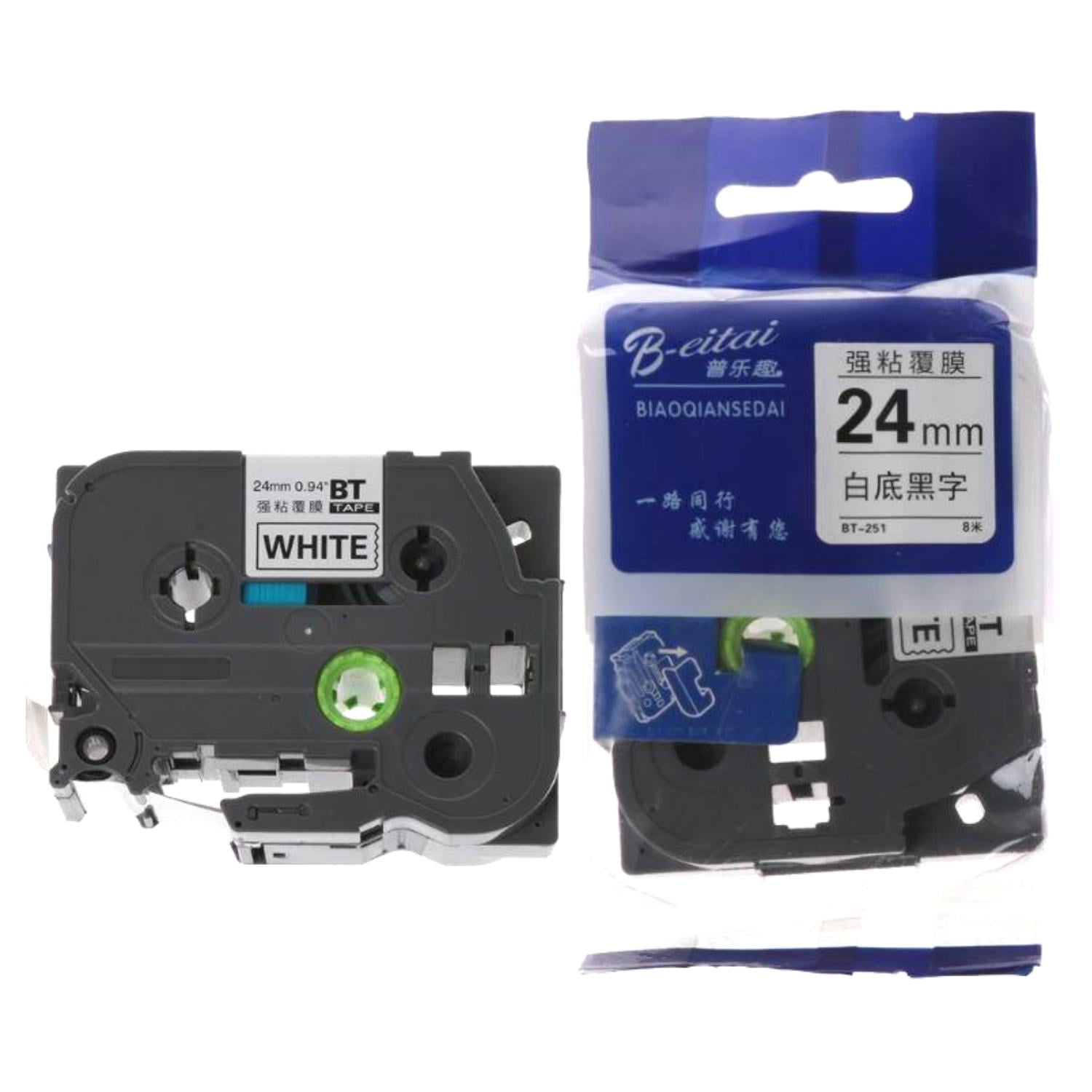 Label Tape Replacement for Brother TZe-231 TZ-231 Black on White (24mm ...
