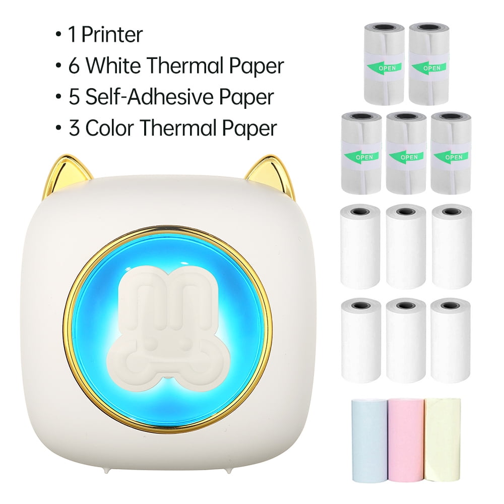 Label printer,Bt 203dpi Picture Adhesive Pocket Printer 6 Roll Thermal ...