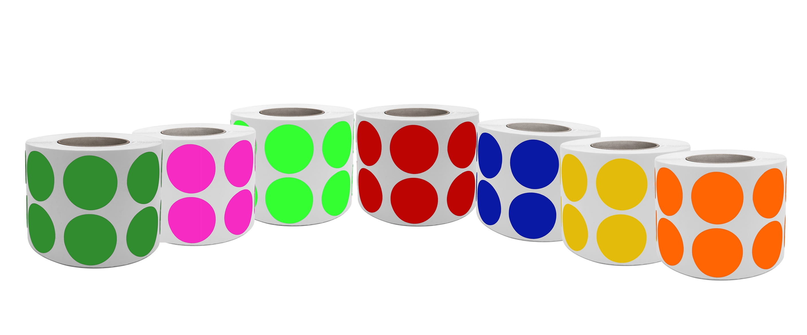 Label roll Sticker in 7 Assorted Colors 3/4" Diameter - Color Stickers ...