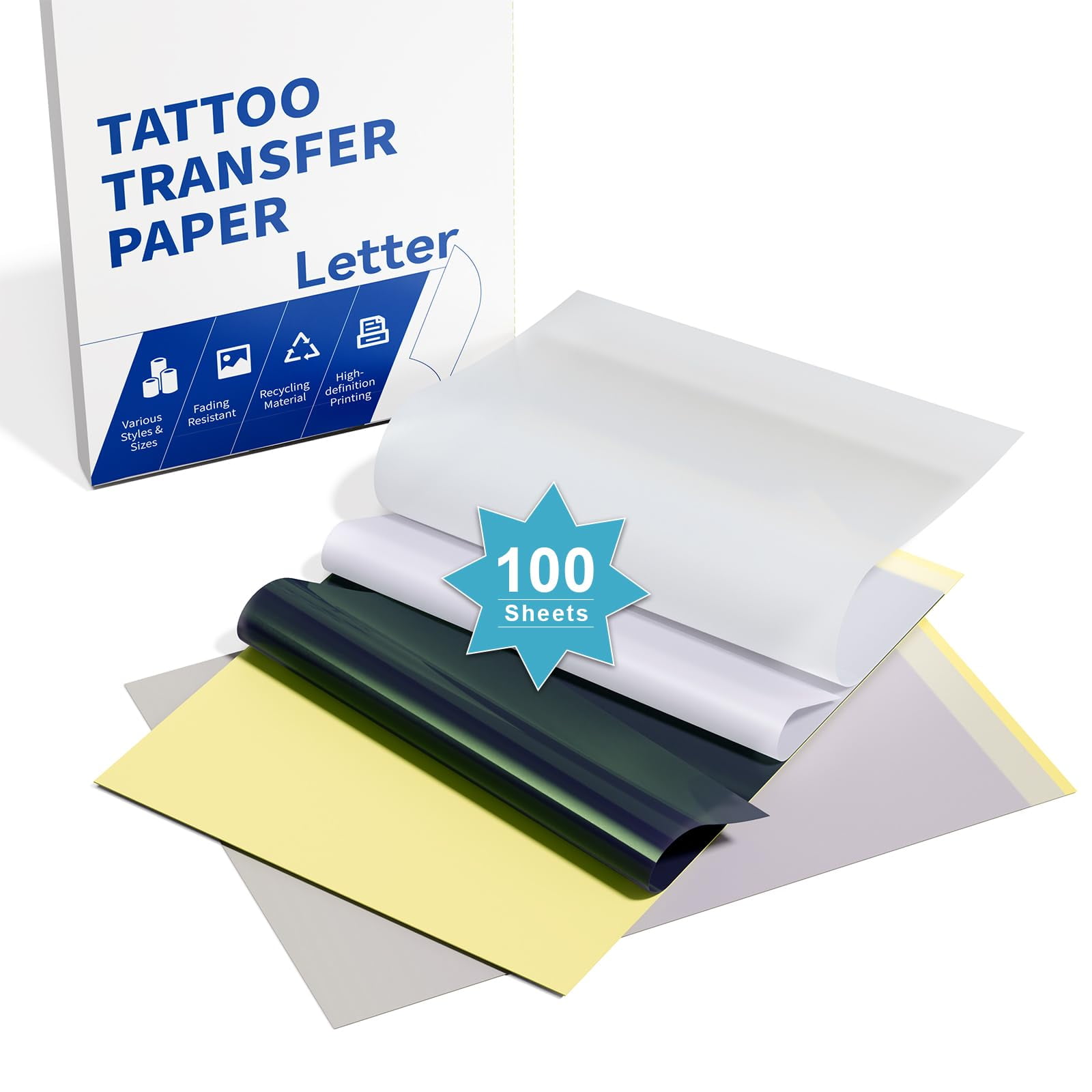 LabelCreate Tattoo Transfer Paper, 100 Sheets BSL1 Tattoo Stencil Paper ...