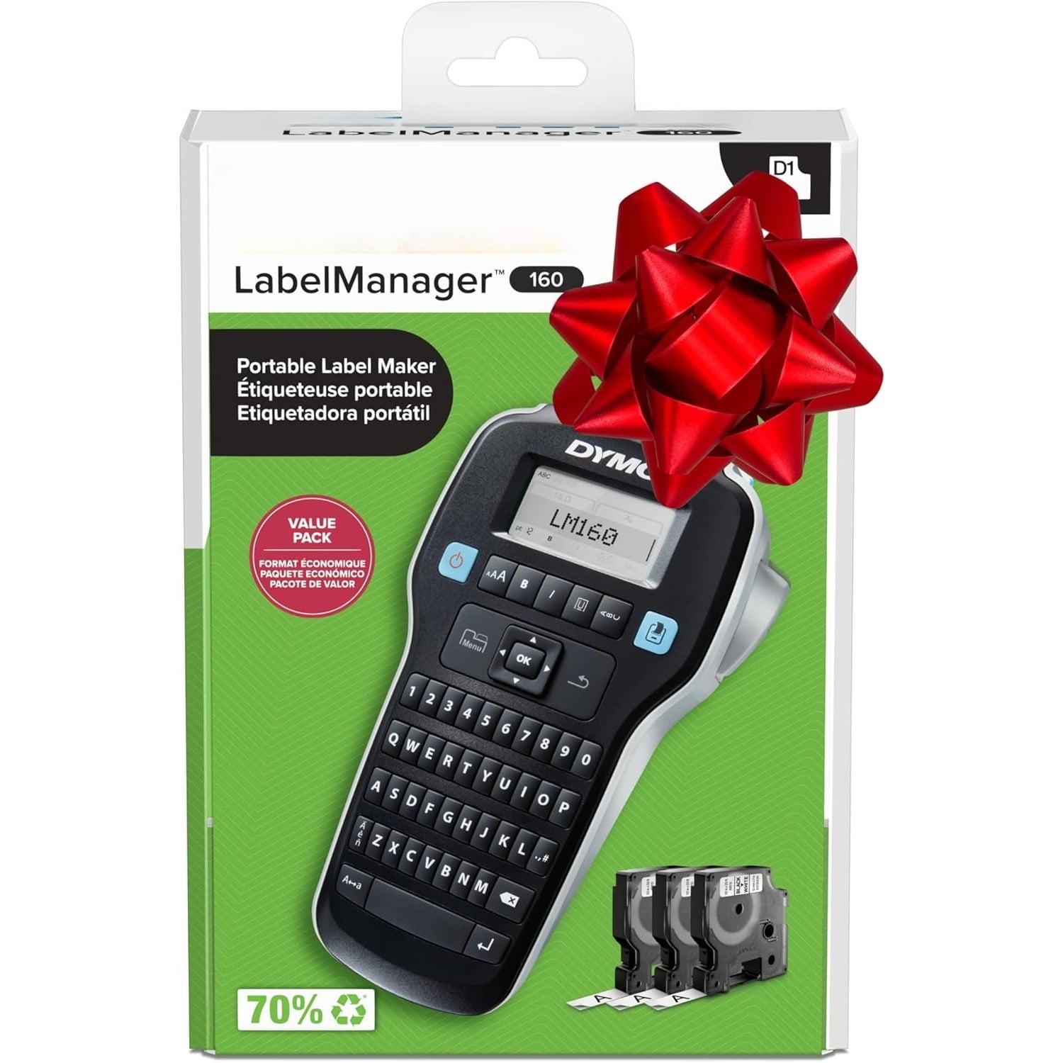 LabelManager 160 Portable Label Maker Bundle, Easy-to-Use, One-Touch ...