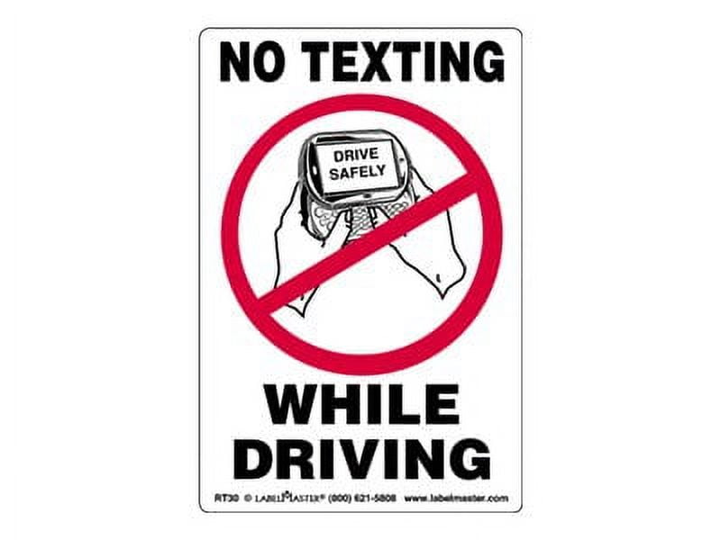 LabelMaster Self-Adhesive Label, 6 1/2 x 4 1/2, NO TEXTING WHILE ...