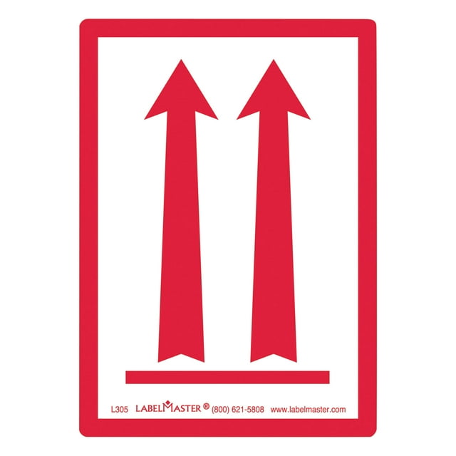 LabelMaster Shipping and Handling Self-Adhesive Label, 5 x 3 1/2, RED ...