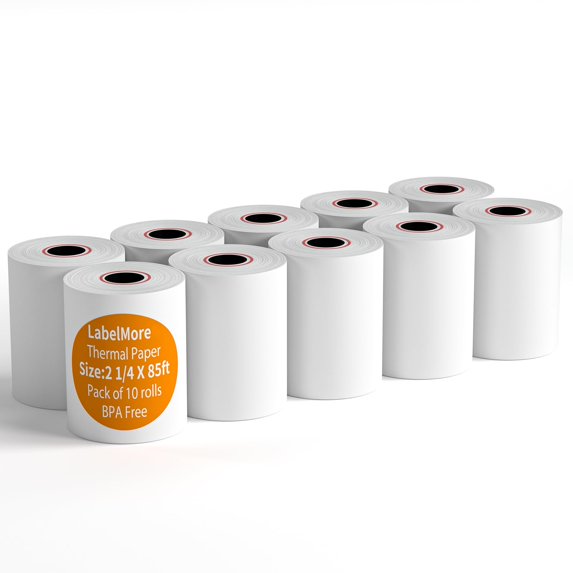 LabelMore 2-1/4" x 85' Thermal Paper Tape Cash Receipt Paper Rolls ...