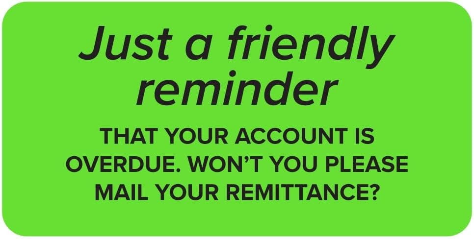 LabelValue.com | Friendly Reminder Account Overdue Labels/Stickers ...