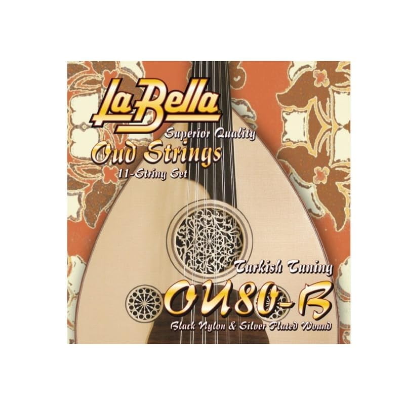 Labella OU80B OUD String11- String Set Turkish Tuning – Black Nylon Silver Plated Nylon 22-42 ...
