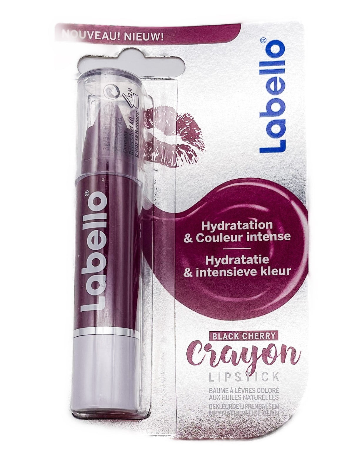 Labello Black Cherry Colored Crayon Lip Stick 1 x 3g Tube - Walmart.com