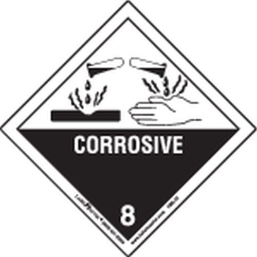 Labelmaster HMSL130S Corrosive Worded Label, PVC-Free Film, Hazmat, 4 ...
