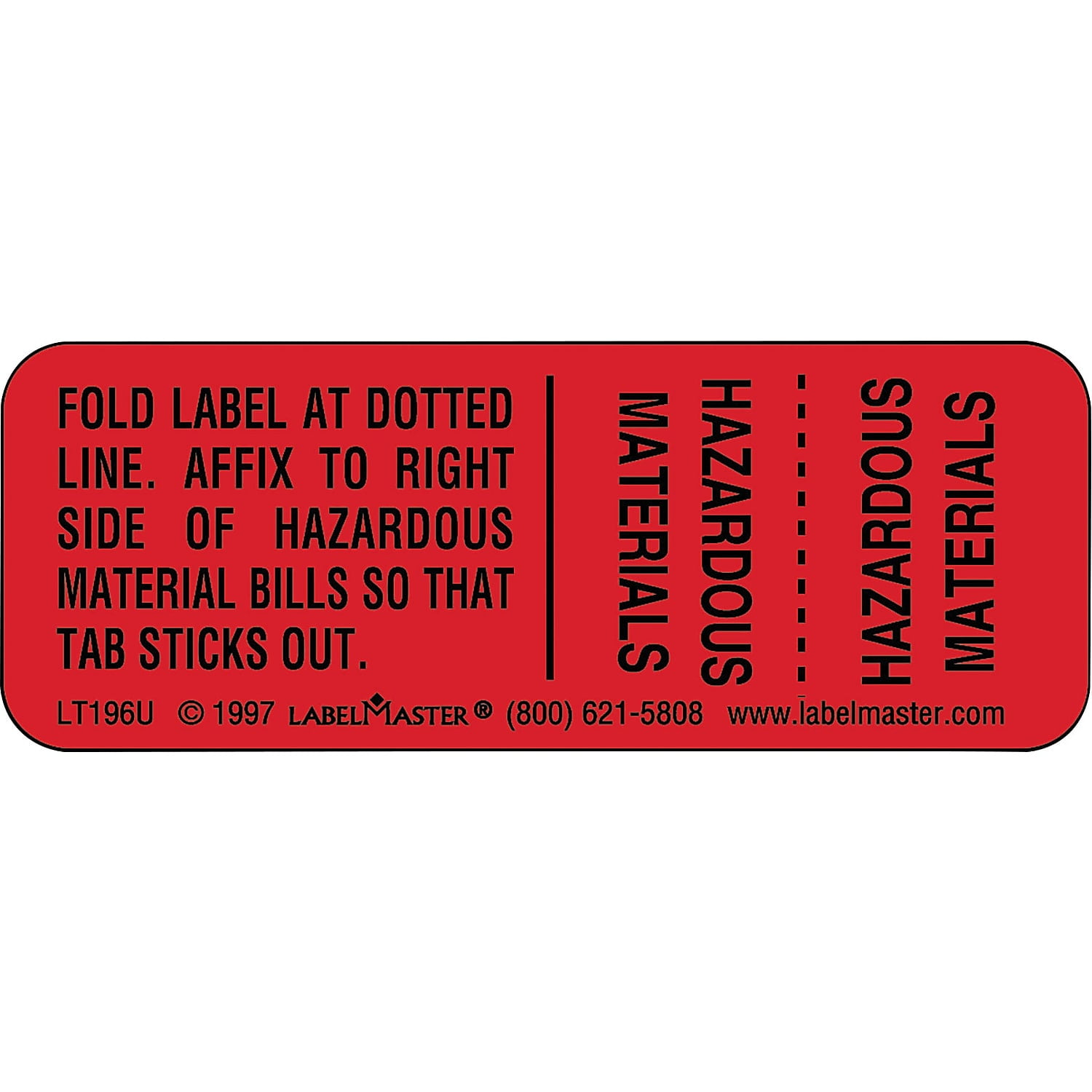 Labelmaster Hazmat Shipping Paper Tab LT196U - Walmart.com
