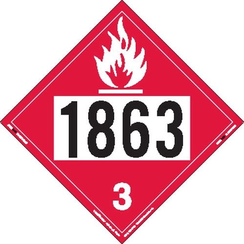 Labelmaster ZRV21863 UN 1863 Flammable Liquid Hazmat Placard, Rigid ...