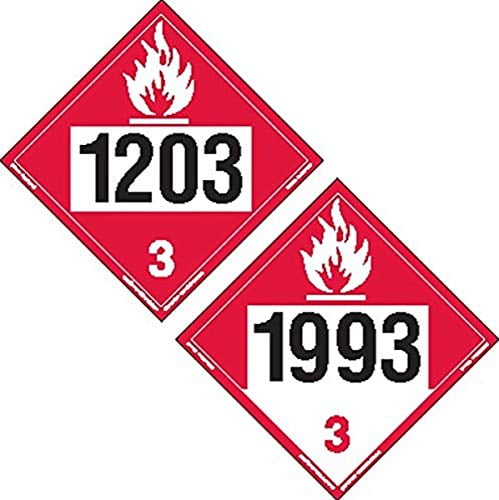 Labelmaster ZTV0393 Two-Sided 4-Digit Hazmat Placard, 1203 Gasoline ...