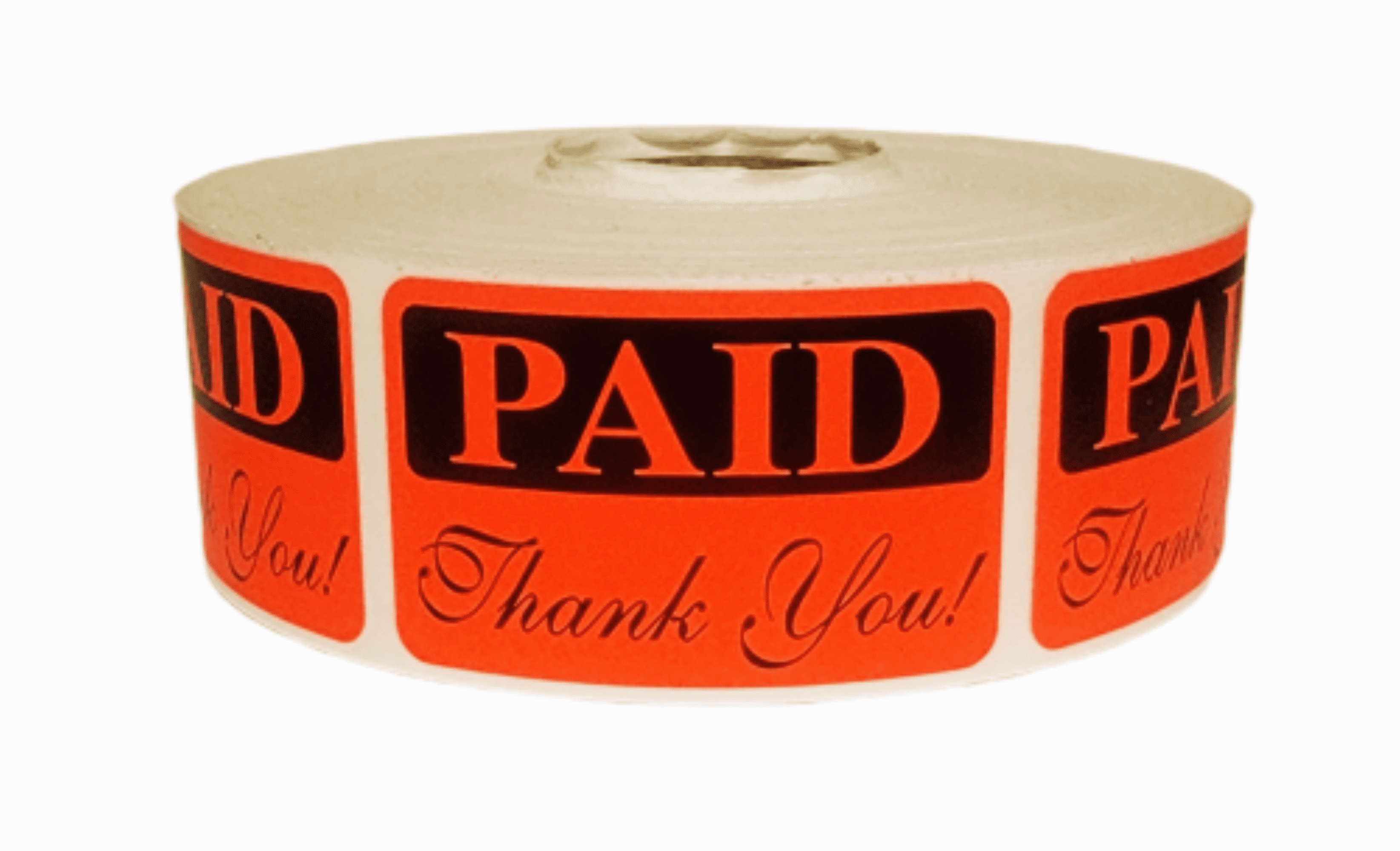 LabelsandMore 1.25"x2" Paid Thank You Sticker, Self-Adhesive Retail ...