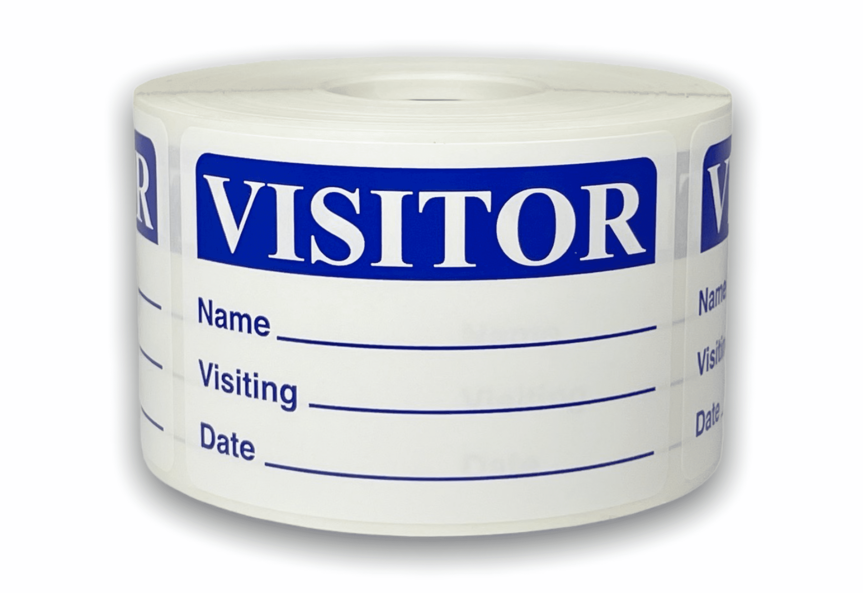 LabelsandMore 2"x3" Blue Visitor Sticker, Self-Adhesive Name Visiting ...
