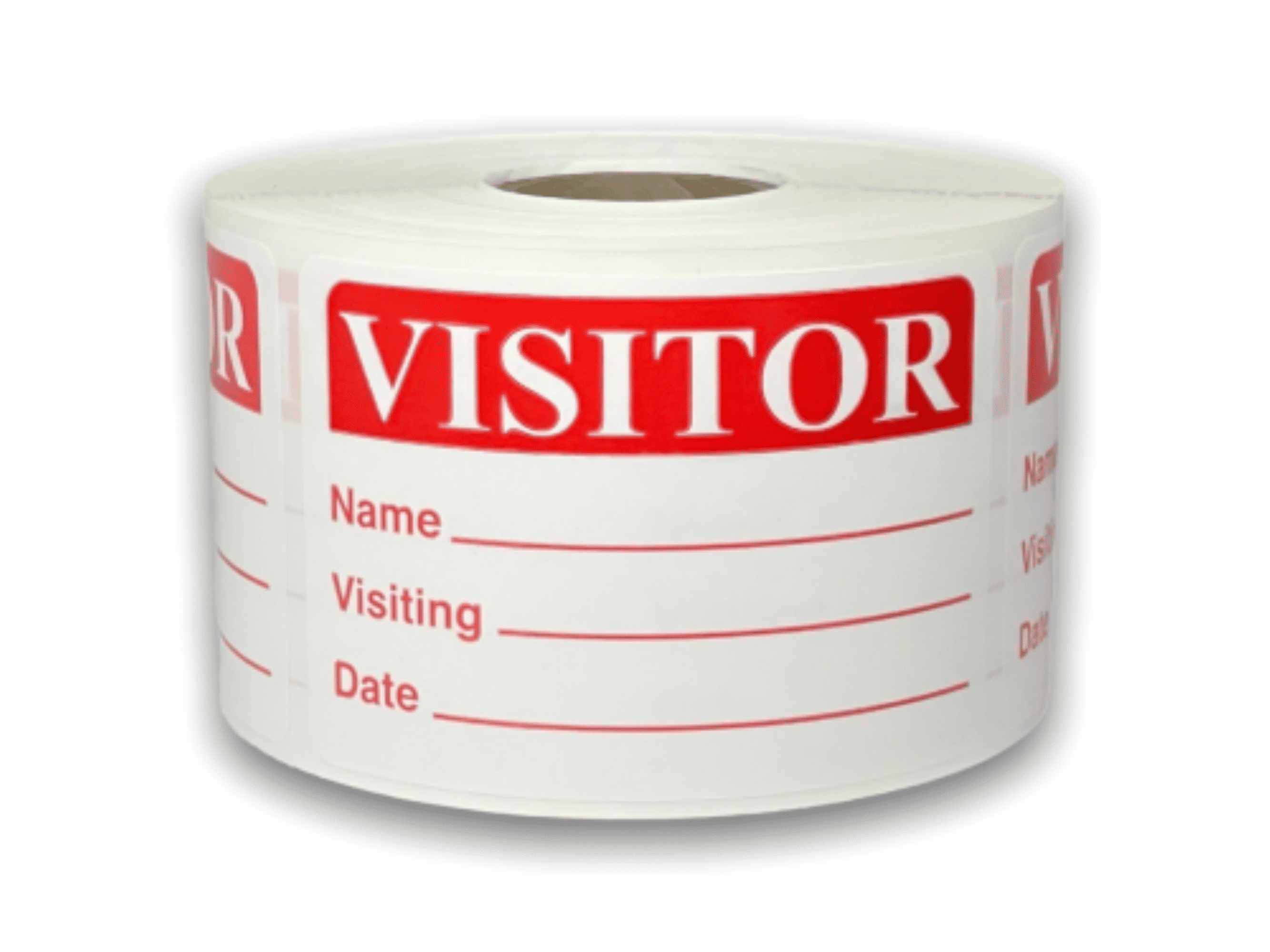 LabelsandMore 2"x3" Red Visitor Sticker, Self-Adhesive Name Visiting ...